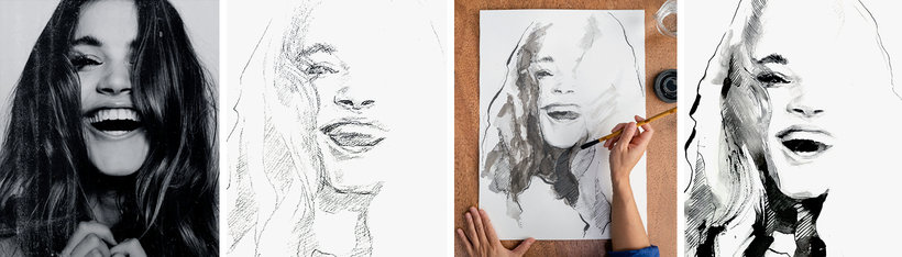 Online Course - Mindful Painting with India Ink (Knochitaub) | Domestika